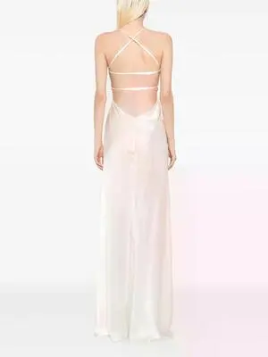 Michelle Mason Cutout Detail Gown - White