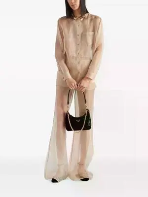 Prada Embellished Silk Organza Shirt