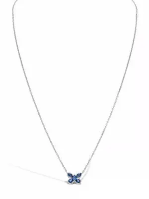 PRAGNELL 18kt White Gold Butterfly Sapphire Pendant Necklace
