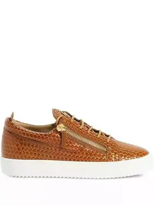 GIUSEPPE ZANOTTI Frankie Double-zip Low-top Sneakers - Brown