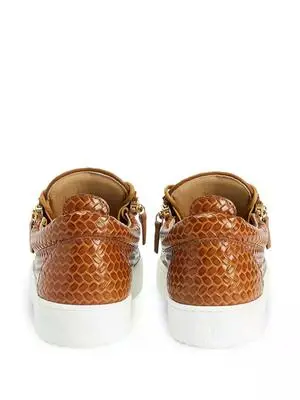GIUSEPPE ZANOTTI Frankie Double-zip Low-top Sneakers - Brown