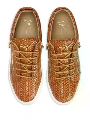 GIUSEPPE ZANOTTI Frankie Double-zip Low-top Sneakers - Brown
