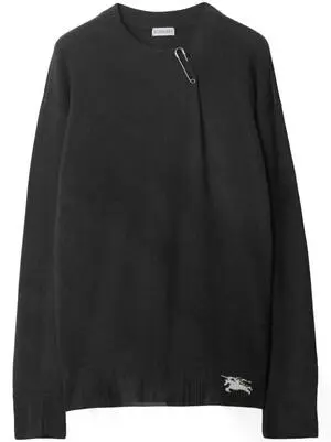 Burberry Cashmere Jumper With Equestrian Knight Motif - Grey