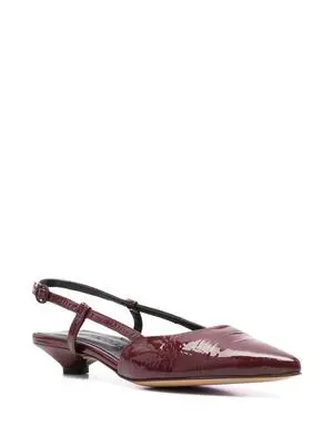 POMME D´OR Leather Slingback Pumps - Red