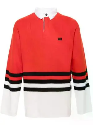 WALES BONNER Cypher Polo Sweater - Red
