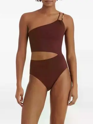 ERES One-shoulder Cut-out Swimsuit - Brown