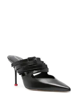Alexander McQueen Leather Mules With Decorative Buckle Detail