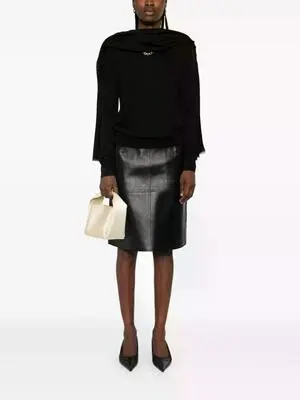 TOTEME Panelled Leather Midi Skirt