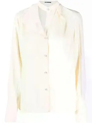 JIL SANDER Satin Shirt With Asymmetric Neck