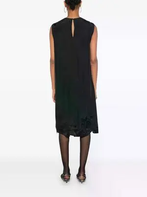 Prada Floral-appliqué Silk Midi Dress
