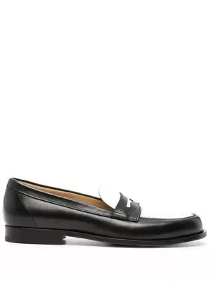 SCAROSSO Two-tone Leather Loafers - Black