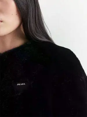 Prada Faux Fur Triangle Logo Jacket