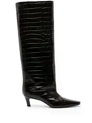 TOTEME Crocodile-embossed Knee-high Boots