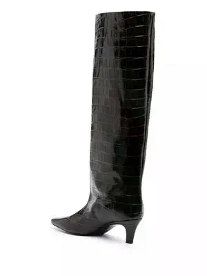 TOTEME Crocodile-embossed Knee-high Boots