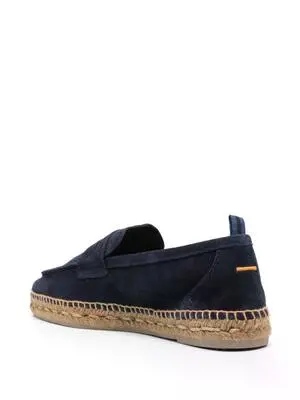 CastaÑer Braided Raffia Suede Espadrilles - Blue