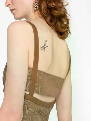 Versace Allover Cut-out Jacquard Mini Dress - Neutrals