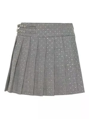 Philipp Plein Pleated Mini Skirt With Buckled Detail