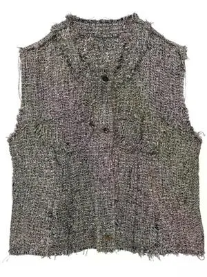 JNBY Jacquard Cropped Vest - Silver