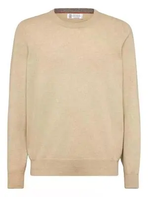 Brunello Cucinelli Crew Neck Cashmere Sweater - Neutrals