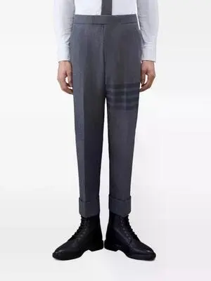 Thom Browne Tonal 4-bar Flannel Trousers - Grey