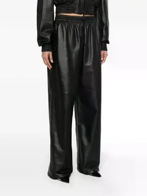 Wardrobe.NYC High-waist Wide-leg Leather Trousers - Black