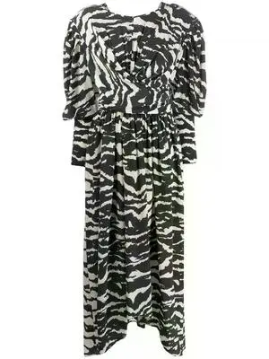 Isabel Marant Étoile Filao Zebra-print Twisted-waist Dress