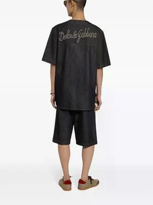 Dolce & Gabbana Logo-embroidered Denim Shirt
