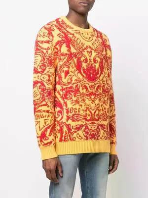 Philipp Plein Skull Intarsia Knit Jumper - Yellow