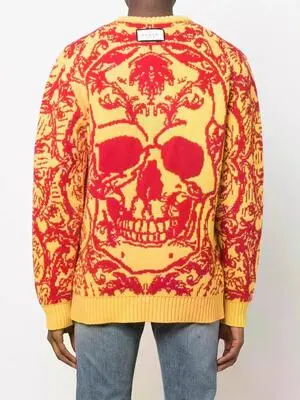 Philipp Plein Skull Intarsia Knit Jumper - Yellow