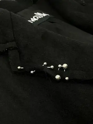 HACULLA. Single-breasted Graphic Print Wool Blend Coat - Black