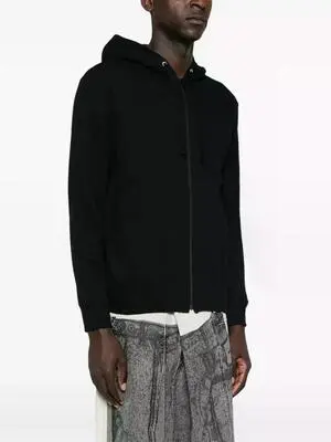 Play Comme Des Garcon Zip-up Hoodie With Heart Patch - Black
