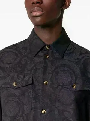 Versace Barocco Jacquard Chambray Shirt