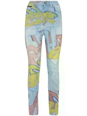 Philipp Plein Graffiti-print Skinny Jeans