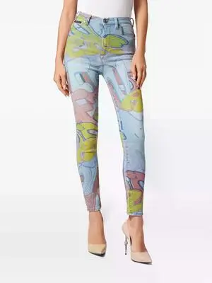 Philipp Plein Graffiti-print Skinny Jeans