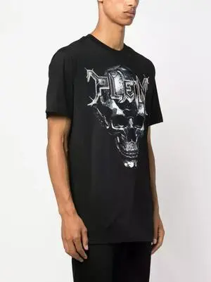 Philipp Plein Logo-patch Round-neck T-shirt - Black