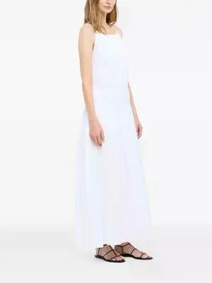 Another Tomorrow Gathered Scoop-back Maxi Dress - White