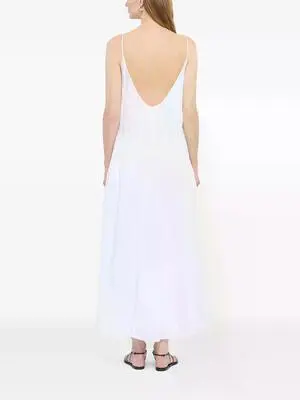 Another Tomorrow Gathered Scoop-back Maxi Dress - White
