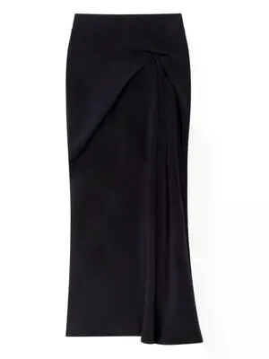 Another Tomorrow Asymmetrical Twist Skirt - Black