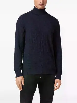 Philipp Plein Monogram High Neck Sweatshirt - Blue