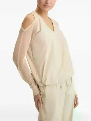 Liu Jo Cut-out Sweatshirt With Embroidered Logo And Mesh Panelling