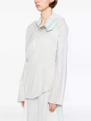 RUOHAN Asymmetric Long Sleeve Top - Blue