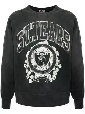 SAINT MXXXXXX Logo-print Cotton Sweatshirt - Black