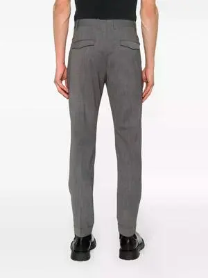PT TORINO Pleated Slim-cut Stretch Virgin Wool Trousers