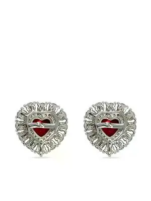 JUWELINA PARIS Ember Ruby Heart Stud Earrings