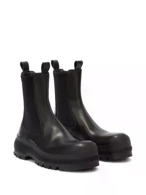 JIL SANDER Logo-embossed Leather Boots