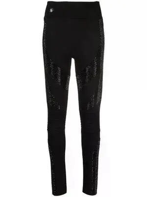 Philipp Plein Rhinestone-embellished High-waisted Leggings - Black