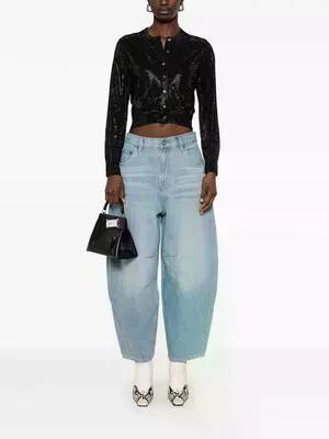 Alexander Wang Cropped Rhinestone Embellished Cardigan