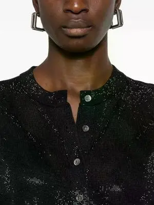 Alexander Wang Cropped Rhinestone Embellished Cardigan