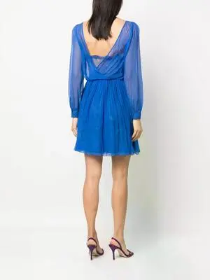 Alberta Ferretti Layered Silk Mini Dress