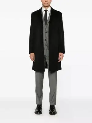 BOSS Virgin Wool-cashmere Blend Felted Coat